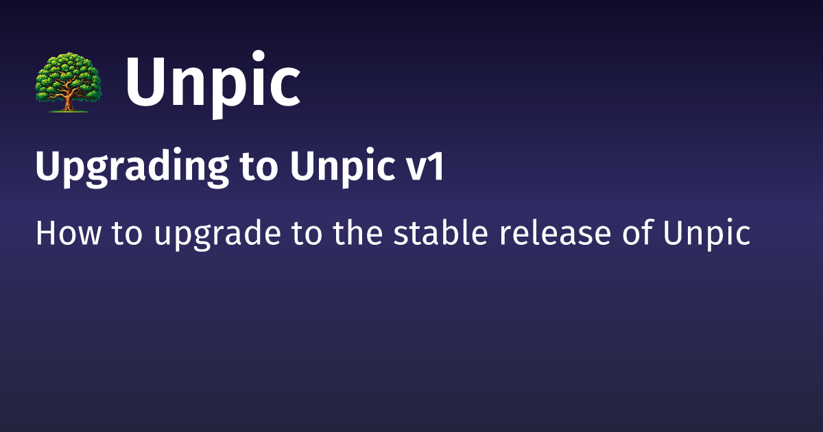 Upgrading to Unpic v1 – Unpic