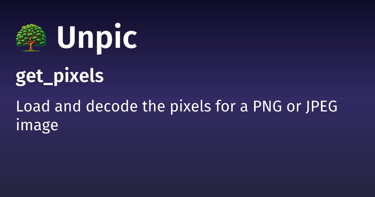 get_pixels – Unpic