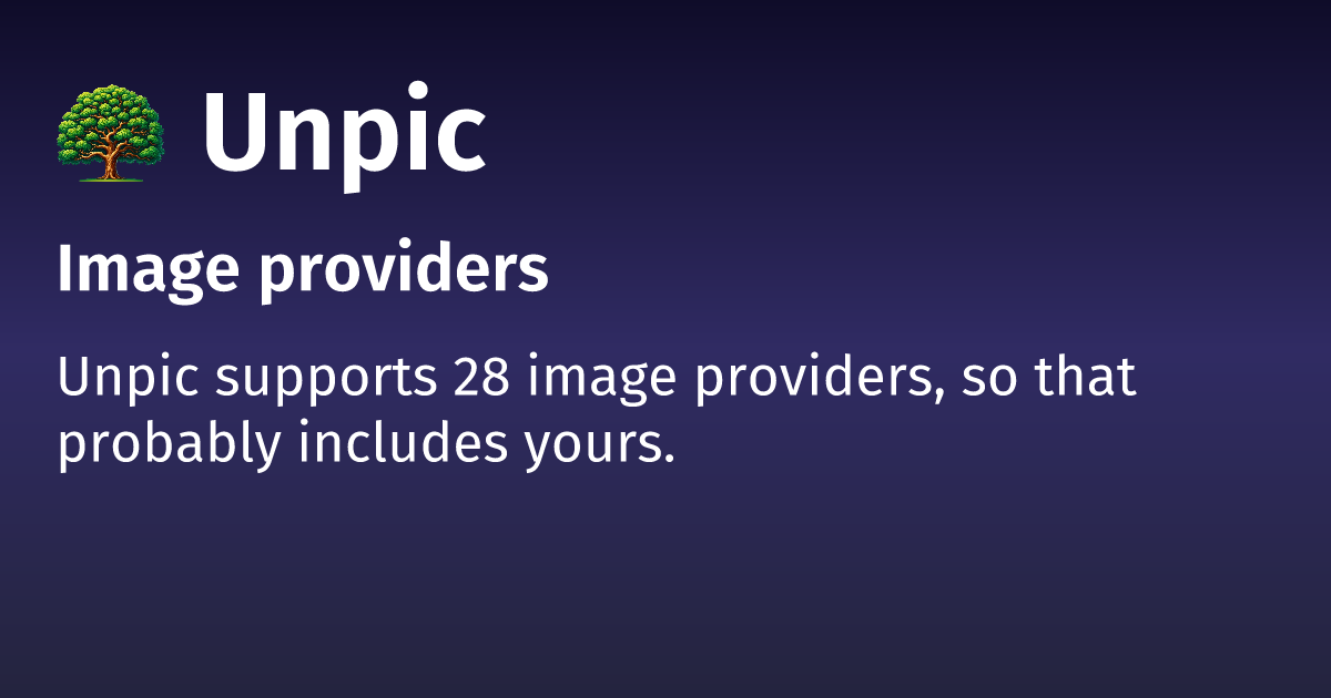 Image providers – Unpic